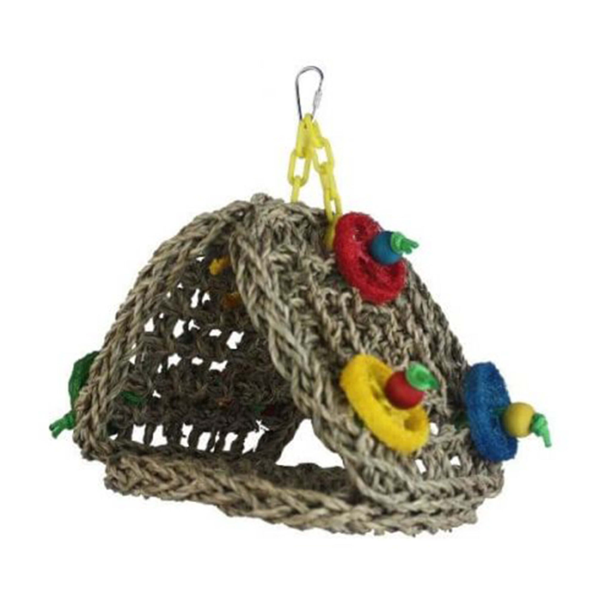 Triangle Woven Loofah Bird Toy | Breeders Secret Products